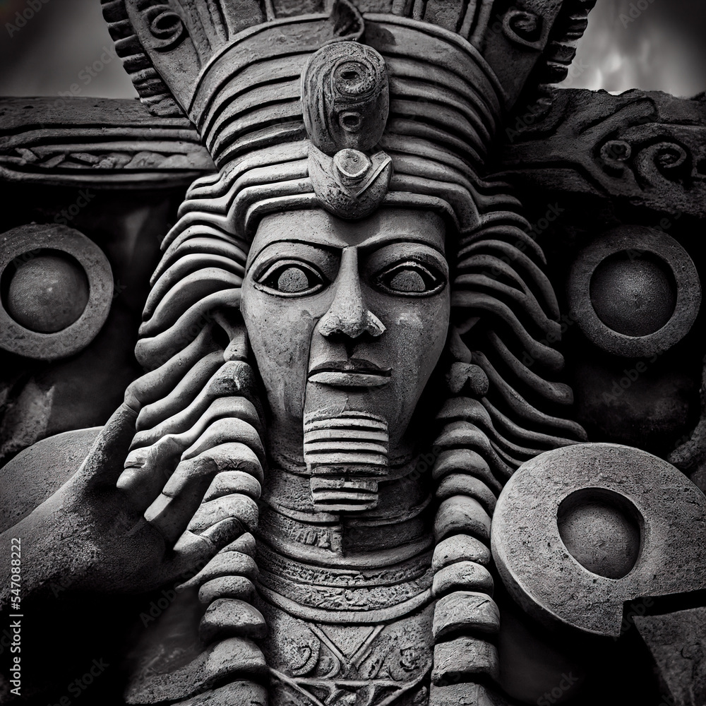 Ancient Anunnaki God Statue 3D Render Illustration Stock Illustration ...