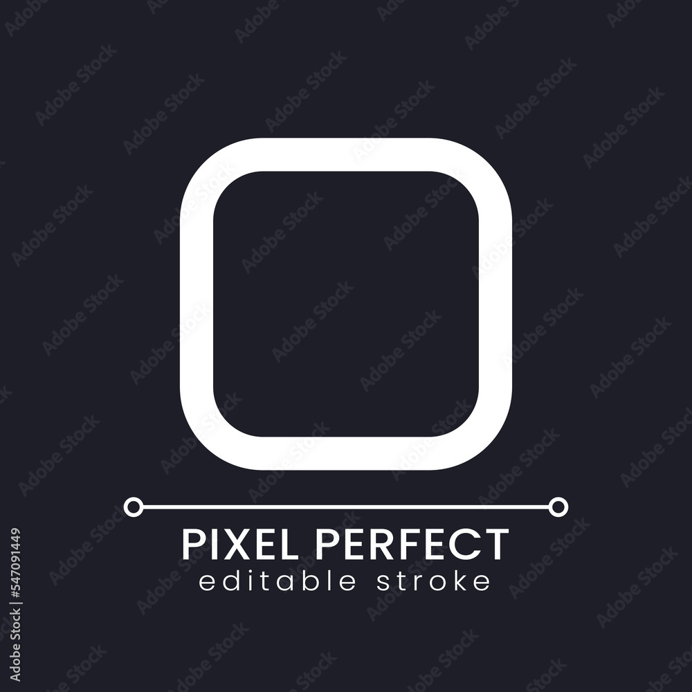 Full screen mode pixel perfect white linear ui icon for dark theme ...