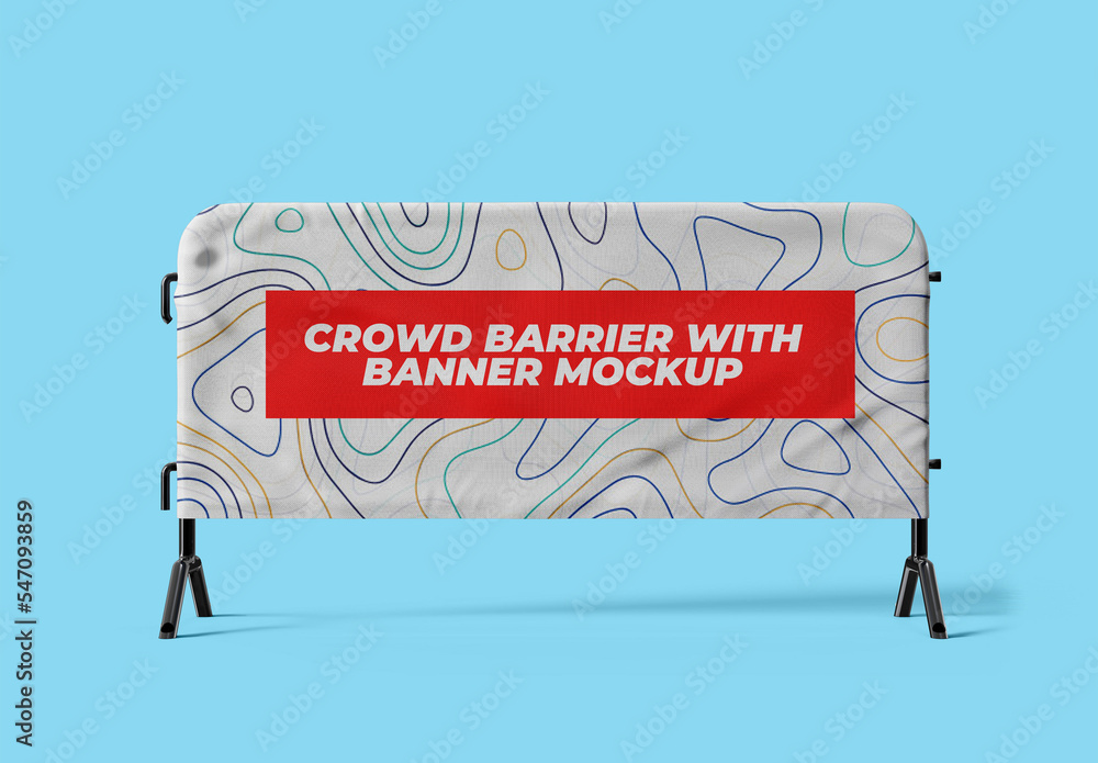Concert Barrier Banner Mockup Stock Template | Adobe Stock