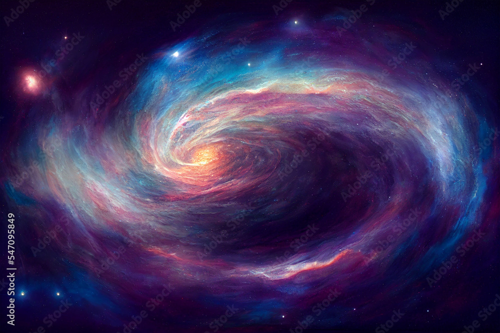 birth of galaxy in space, artistic view, digital art, illustration ...