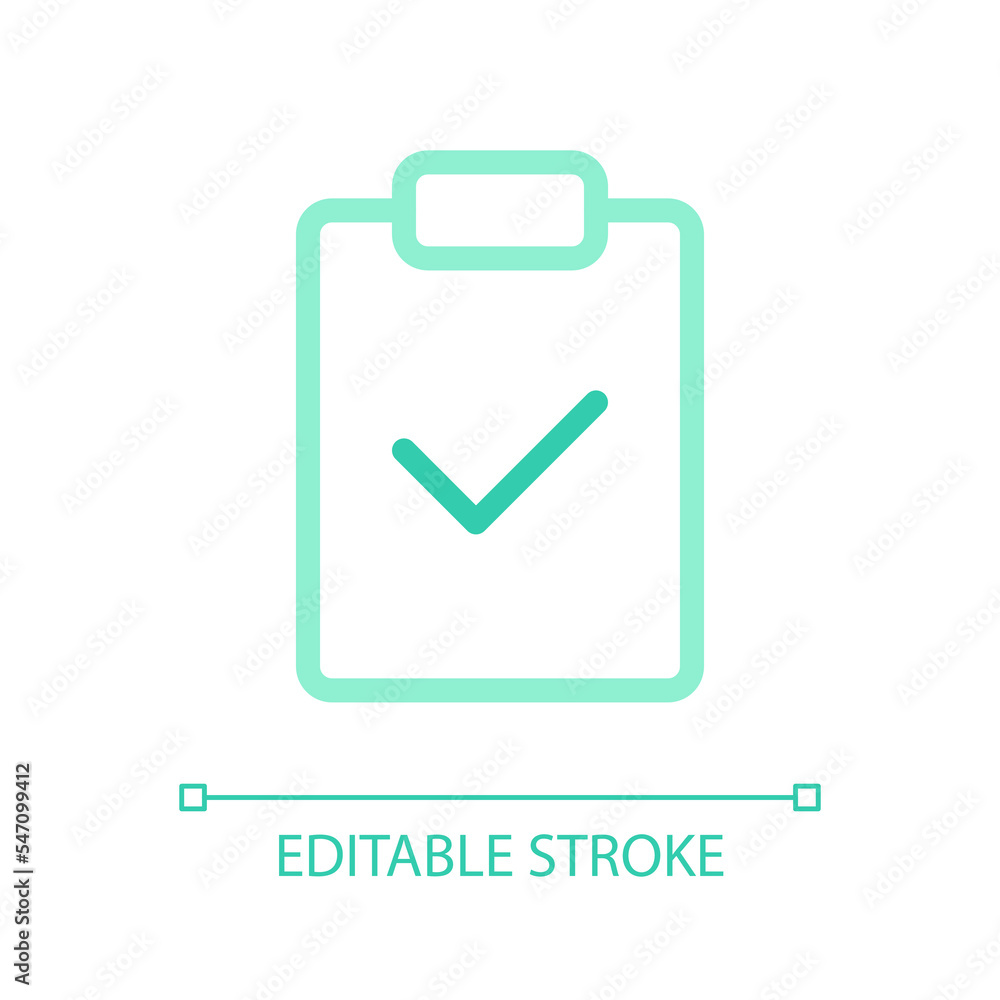 Completed task pixel perfect color linear ui icon. Reach main goal ...