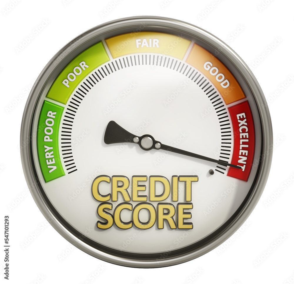 Credit score gauge, scale rating credit Information from very poor to ...