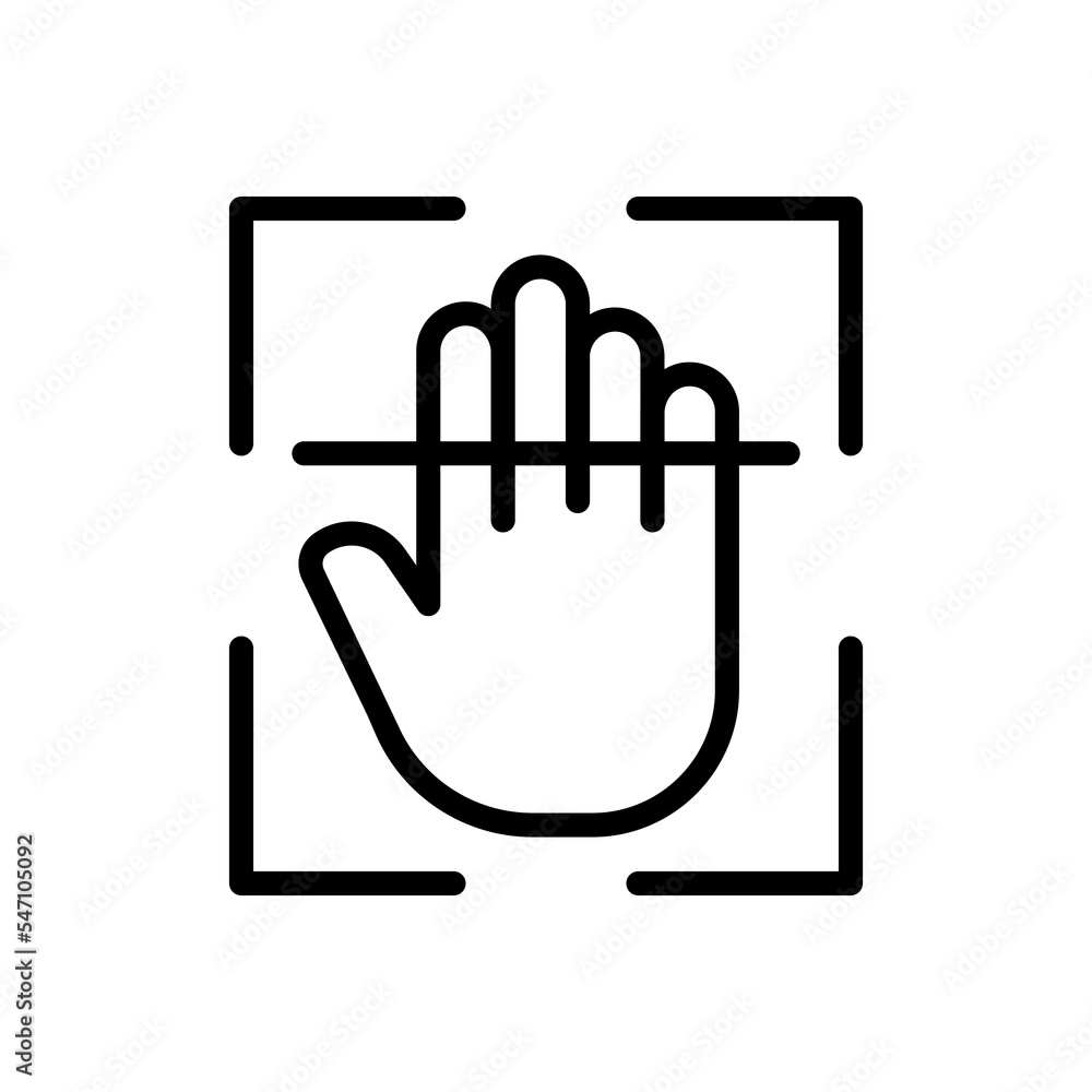 Hand scanning line icon. Fingerprint, finger, scan, hand palm, security ...