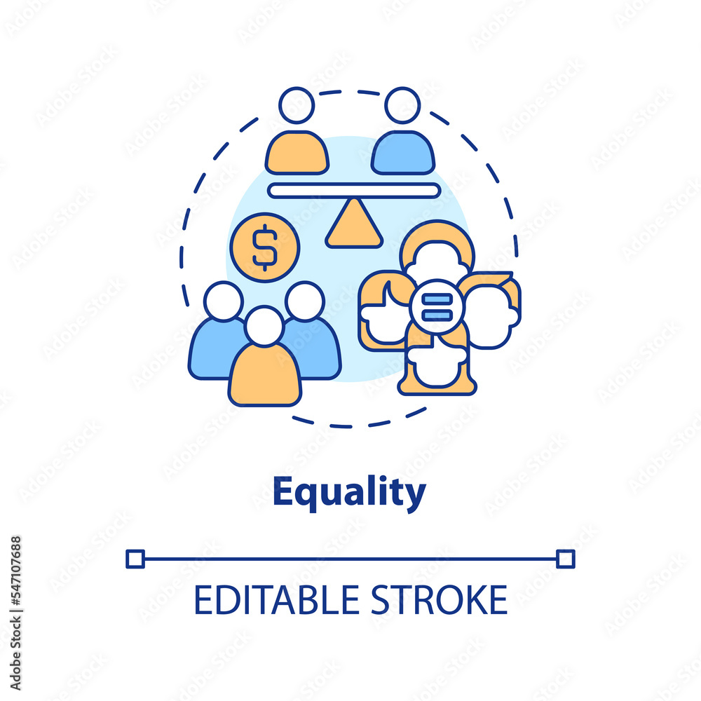 Equality concept icon. No discrimination. Element of inclusive growth ...