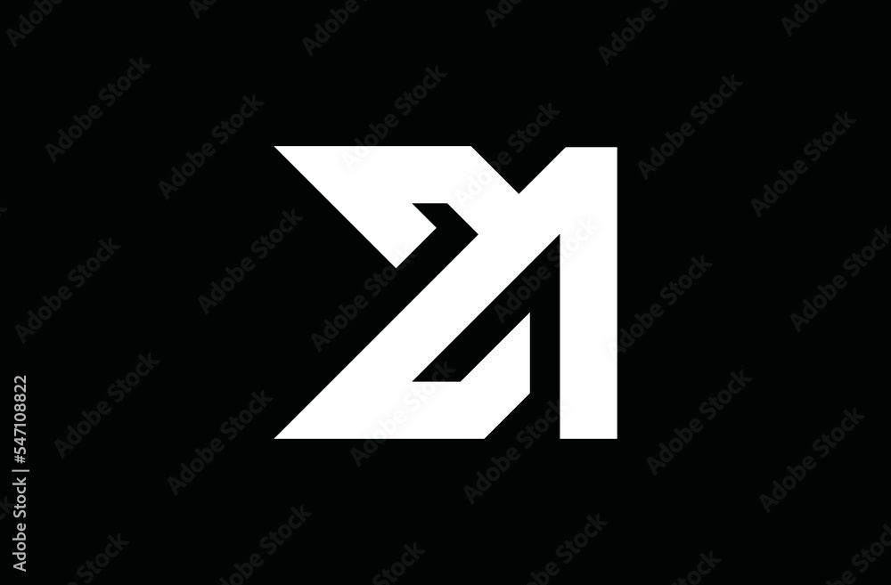 Minimal ZM logo. Icon of a ZM letter on a luxury background. Logo idea ...