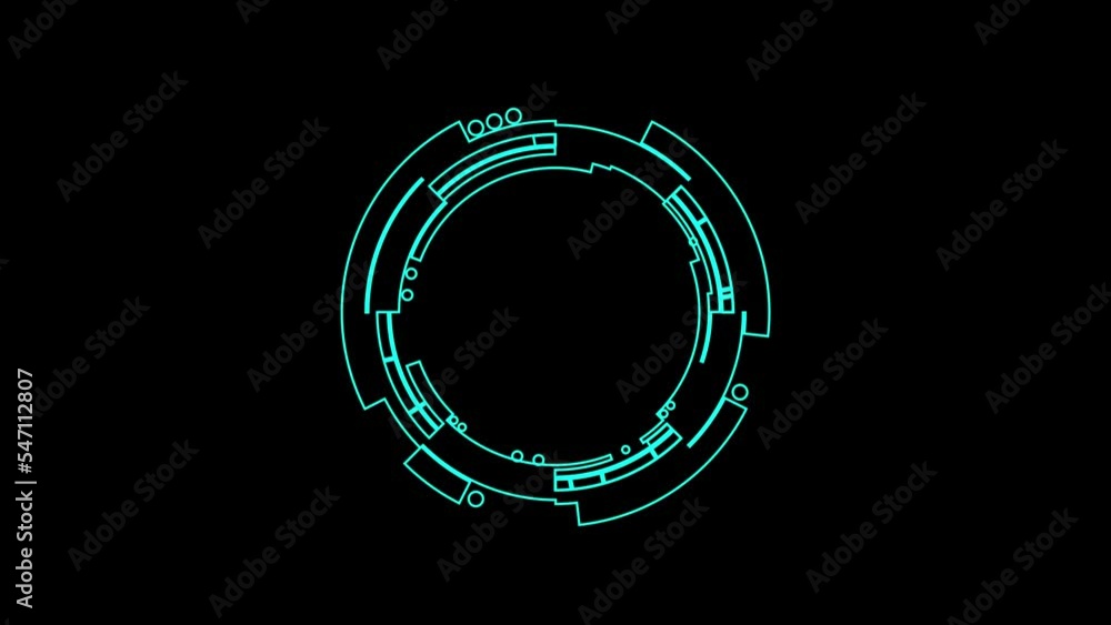 Futuristic round target animation for video overlay. HUD display ...