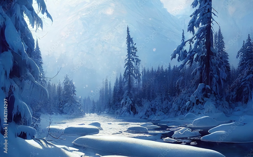 Frozen Mountain Landscape