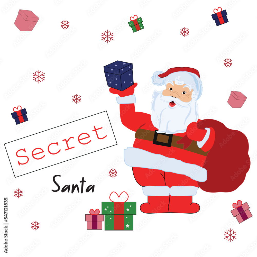 Christmas greeting card or banner for traditional anonymous gift ...