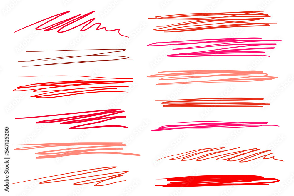 Hand drawn lettering underlines on white. Colored backgrounds with ...