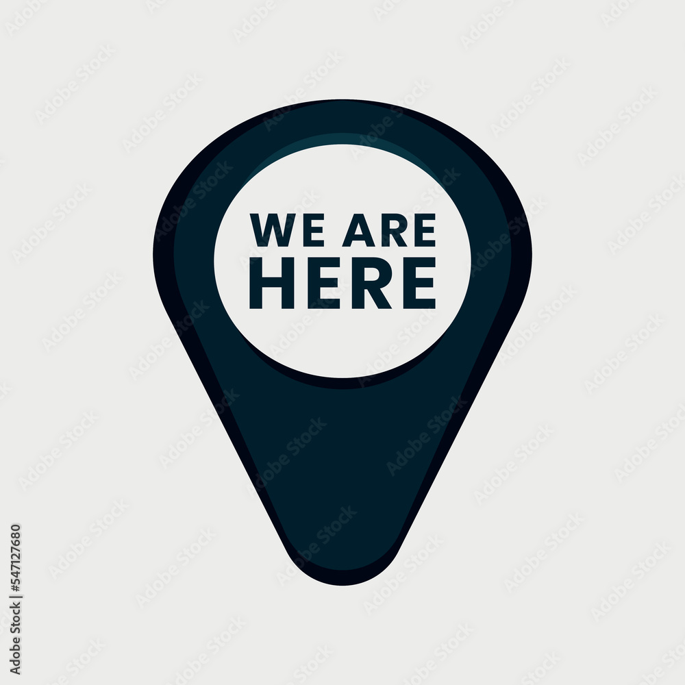3d we are here map point Stock Vector | Adobe Stock
