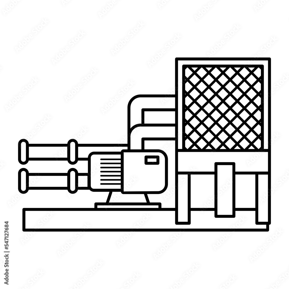 Single-stage radial-flow pump with membrane Concept vector outline icon ...