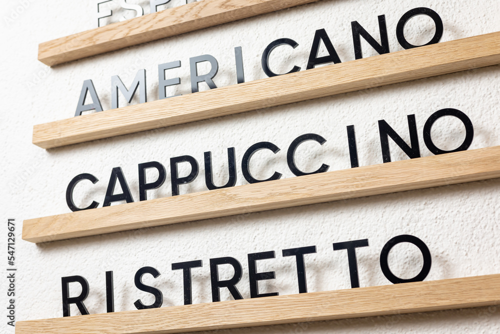 Menu Board, Hanging Cafe Menu Sign Stock Photo | Adobe Stock