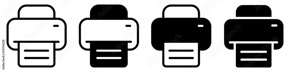 Printer icon vector set. copy machine illustration sign collection ...