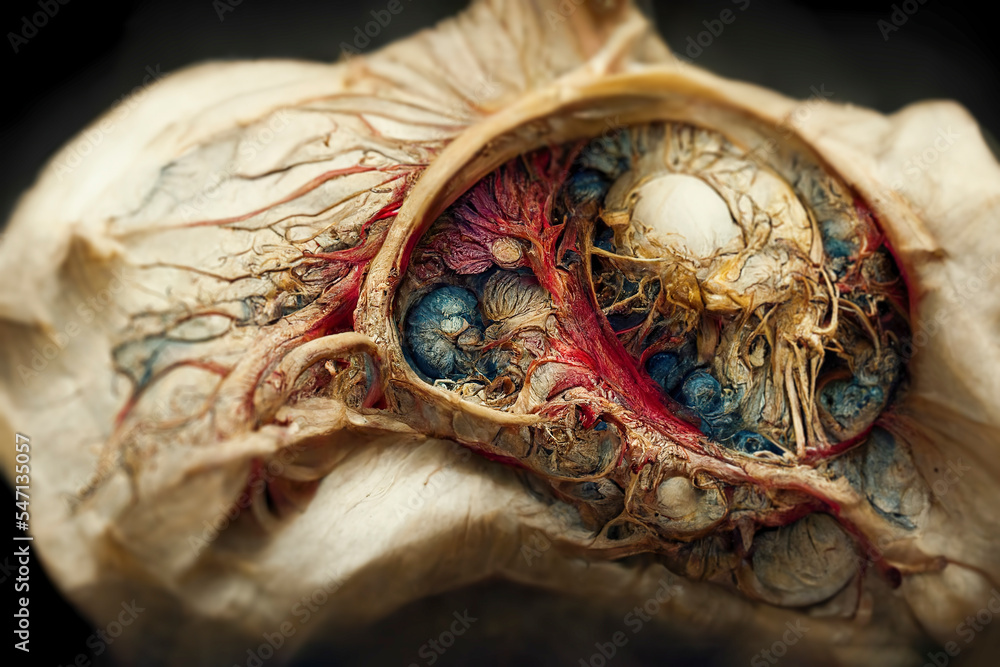 Teratoma, or dermoid cyst, generative ai illustration Stock ...