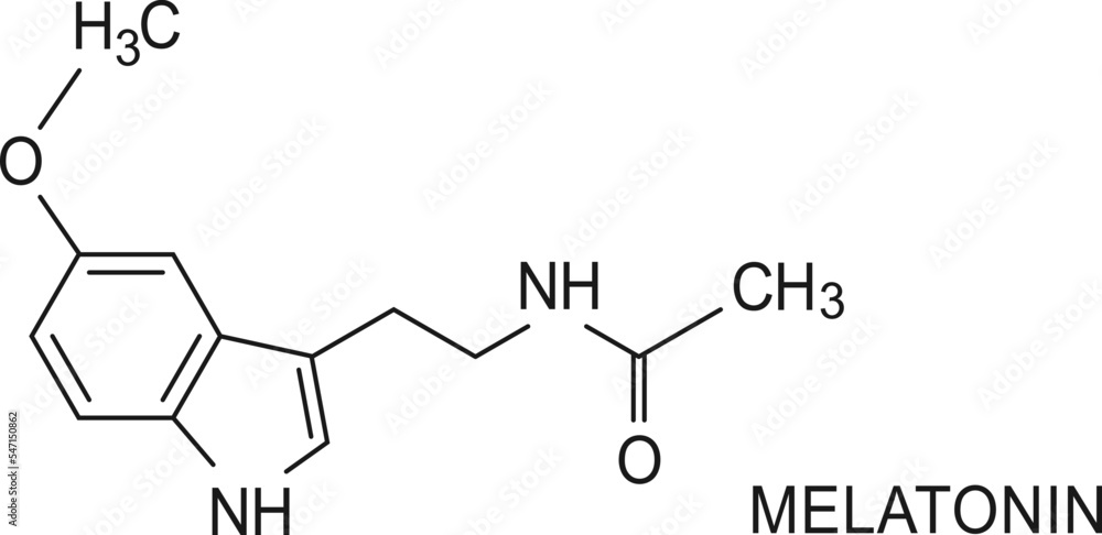 Melatonin molecule structure, vector chemical formula Stock Vector | Adobe Stock