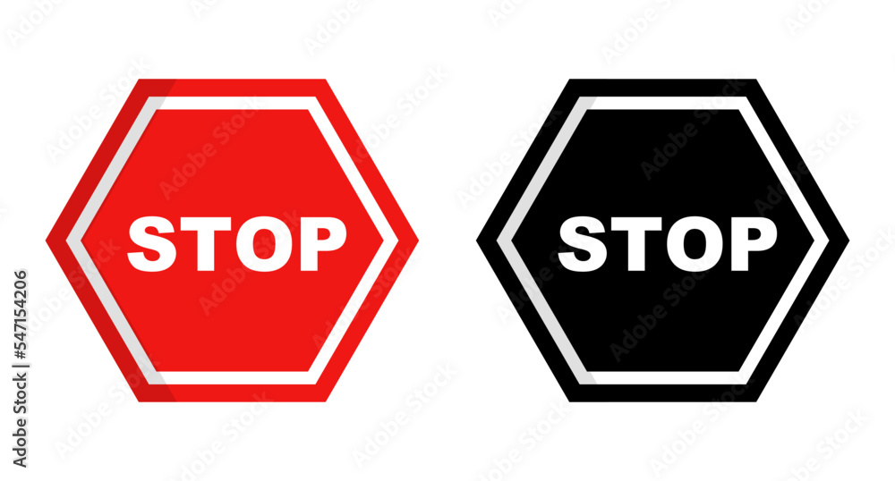 STOP sign set. Road sign. Warning sign. Vector. Stock Vector | Adobe Stock