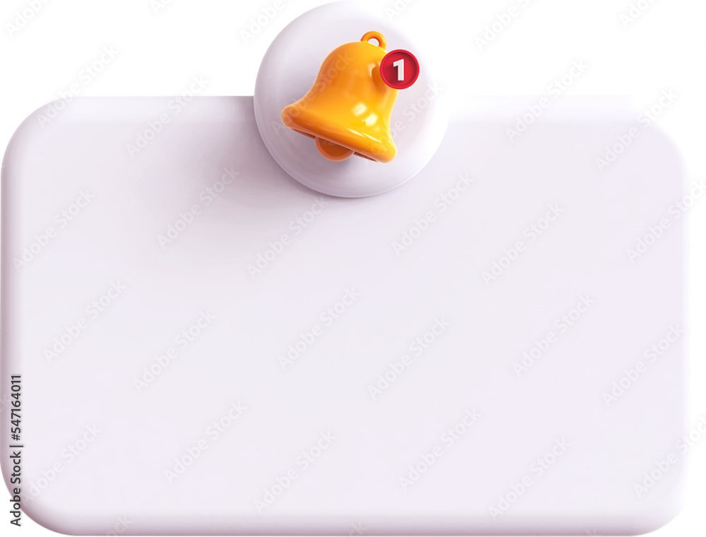 Reminder notification alert interface isolated on transparent ...