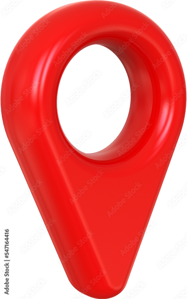 Red location pin isolated on transparent background. 3D rendering Stock ...