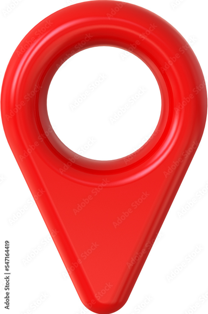 Red location pin isolated on transparent background. 3D rendering Stock ...