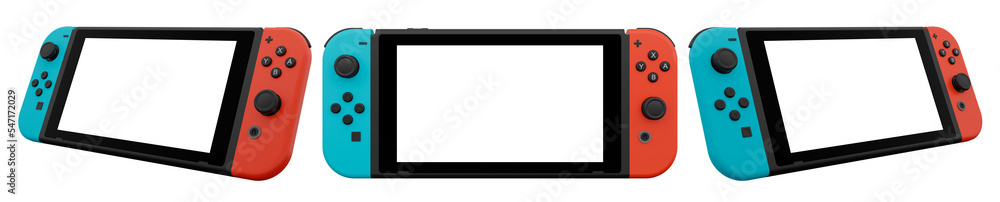 Nintendo Switch Gaming Console isolated with transparent screen png in ...