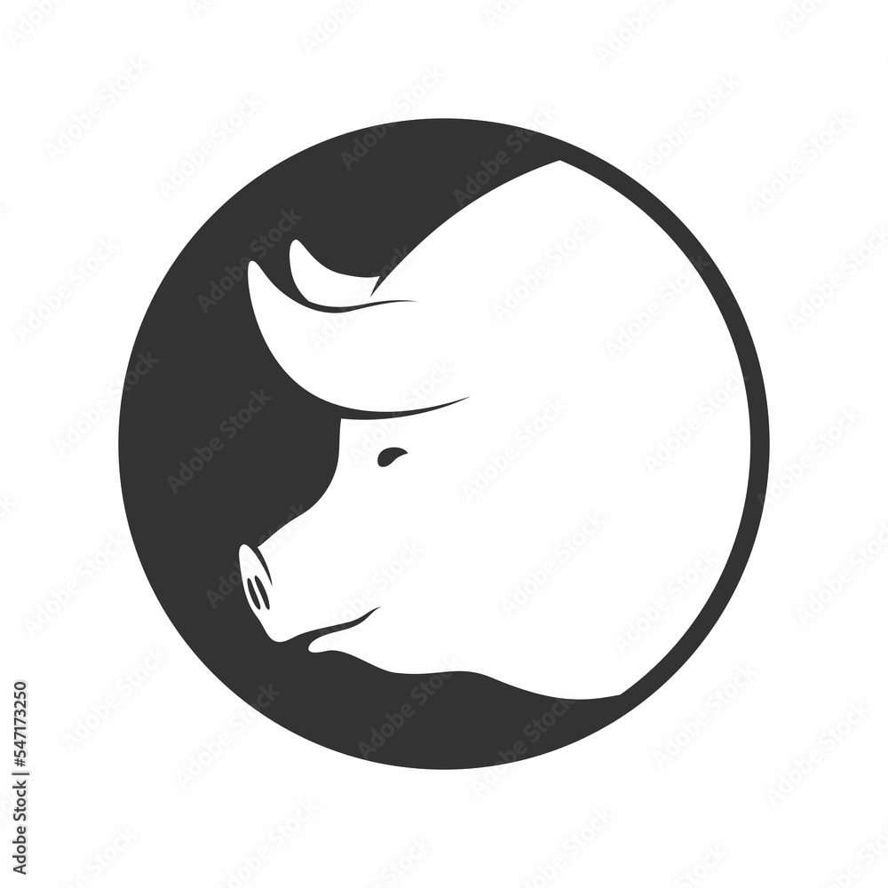 Pig graphic icon. Pig head sign in the circle isolated on white ...