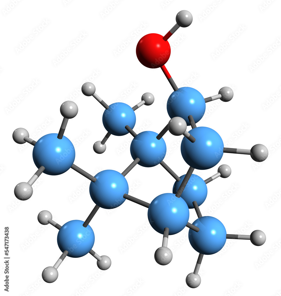 3D image of Borneol skeletal formula - molecular chemical structure of ...