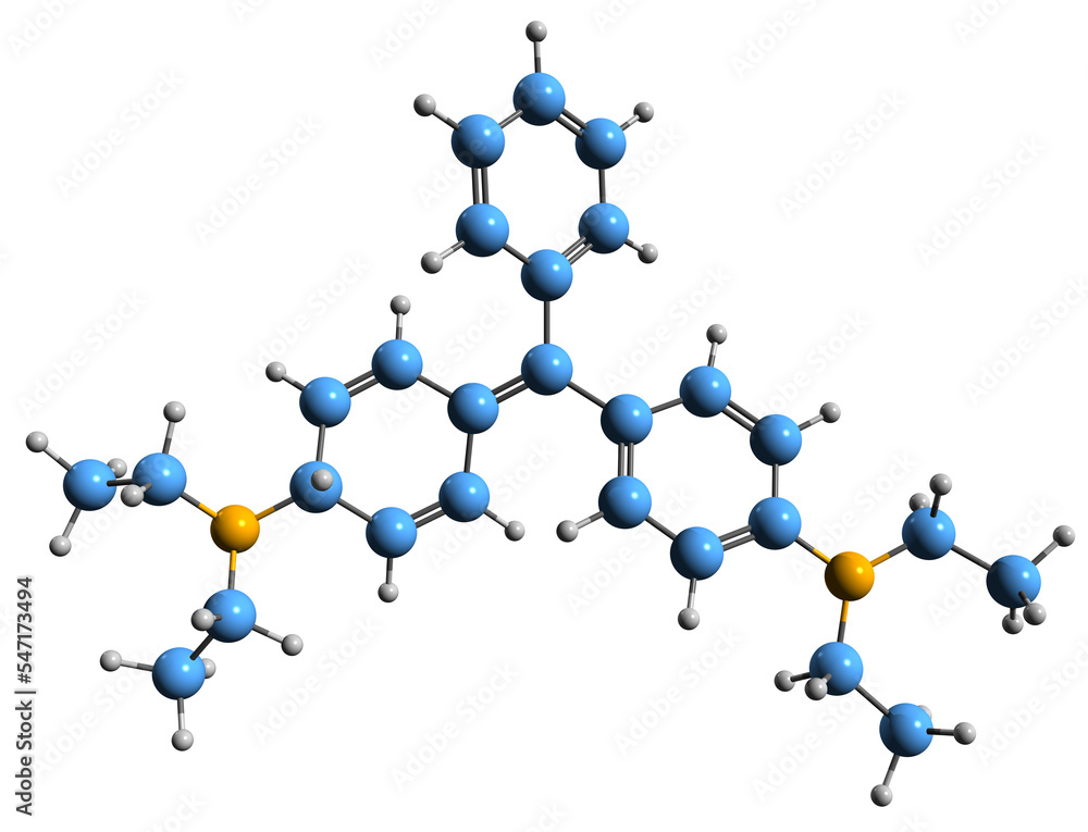 3D image of Brilliant green skeletal formula - molecular chemical ...
