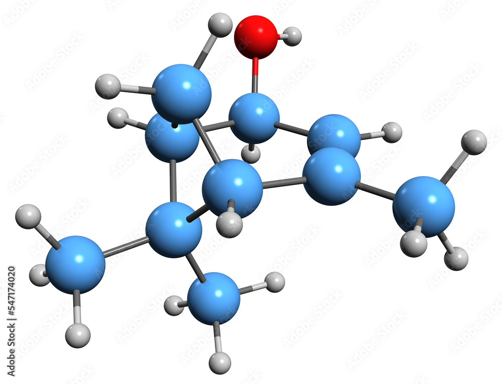 3D image of Verbenol skeletal formula - molecular chemical structure of ...