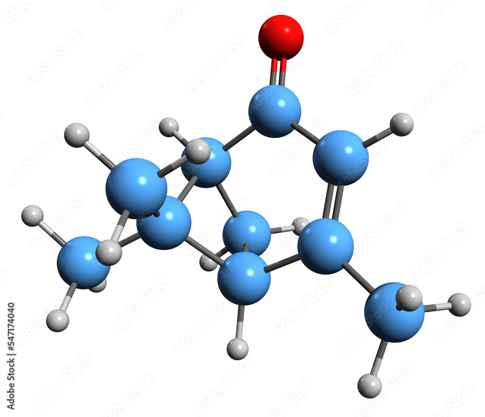3D image of Verbenone skeletal formula - molecular chemical structure ...