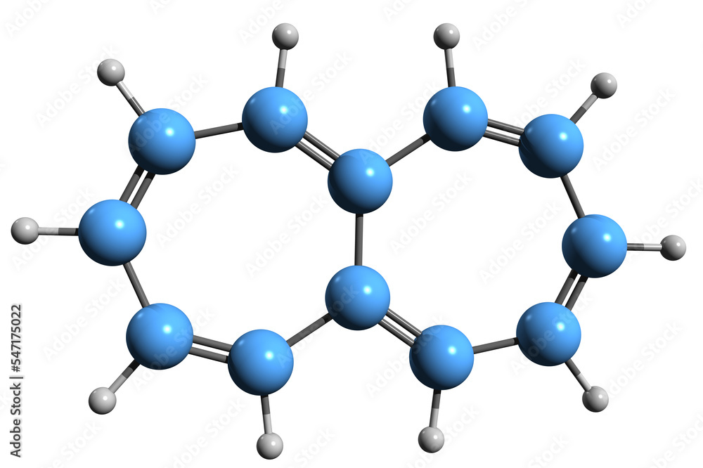 3D image of Heptalene skeletal formula - molecular chemical structure ...