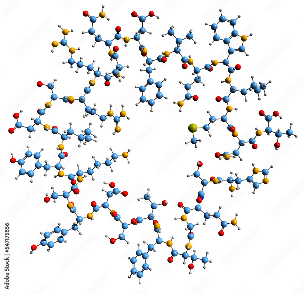 3D image of Glucagon skeletal formula - molecular chemical structure of ...