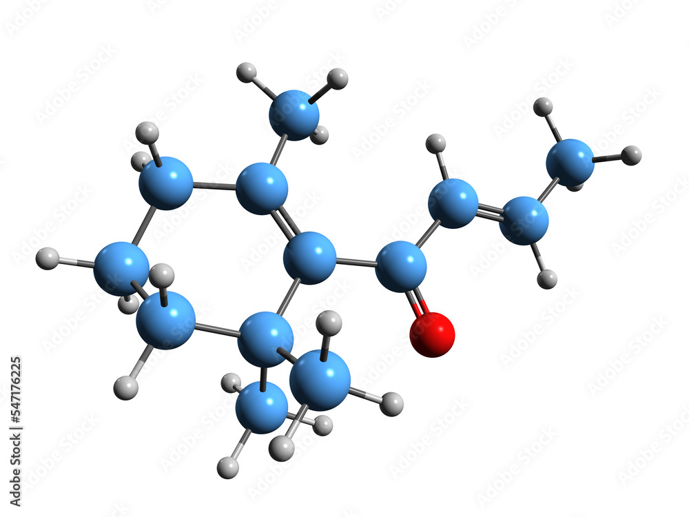 3D image of Damascone skeletal formula - molecular chemical structure ...