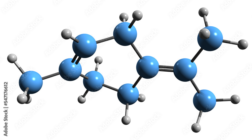 Stockillustratie 3D image of delta-Terpinene skeletal formula ...