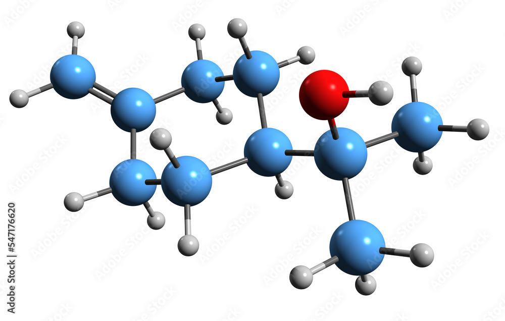3D image of delta-terpineol skeletal formula - molecular chemical ...
