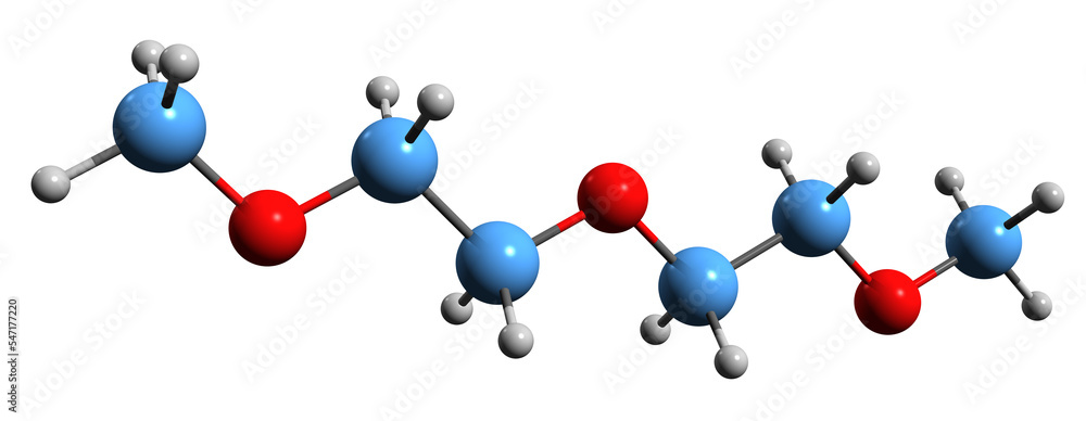 3D image of Diglyme skeletal formula - molecular chemical structure of ... 3D image of Diglyme skeletal formula - molecular chemical structure of ...