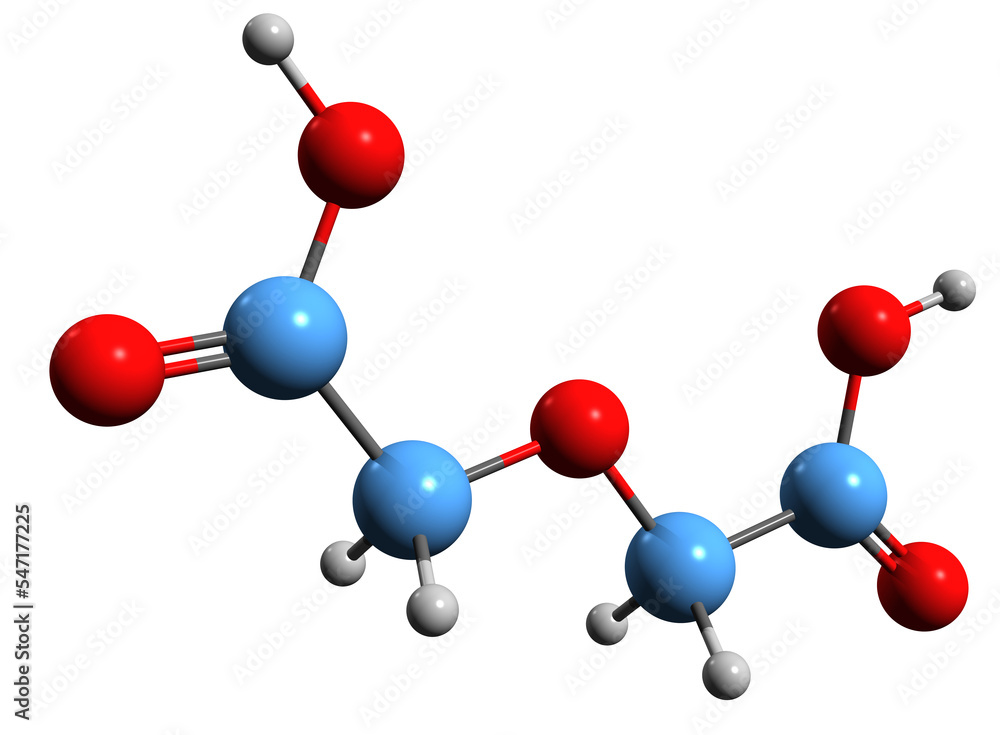 3D image of Diglycolate skeletal formula - molecular chemical structure ...