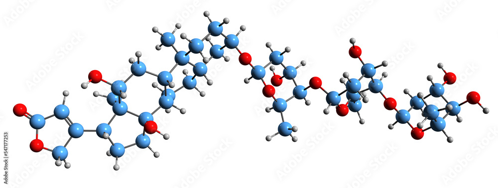 3D image of Digoxin skeletal formula - molecular chemical structure of ...