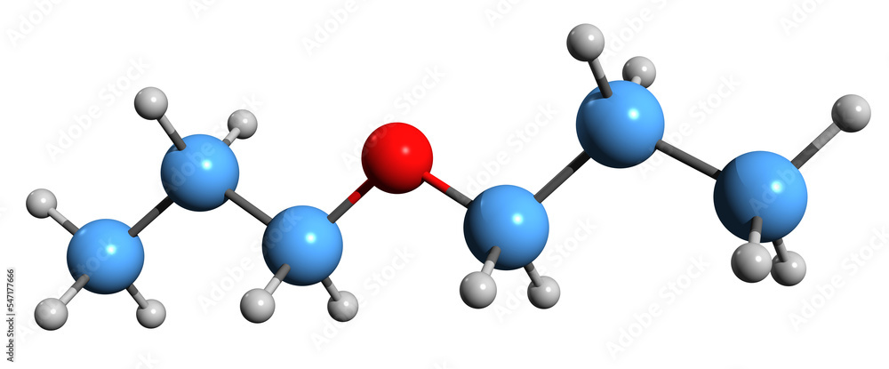 3D image of Di-n-propyl ether skeletal formula - molecular chemical ...