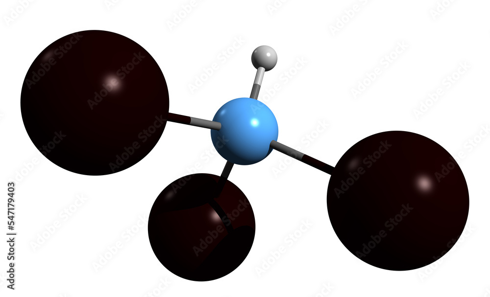 3D image of Iodoform skeletal formula - molecular chemical structure of ...