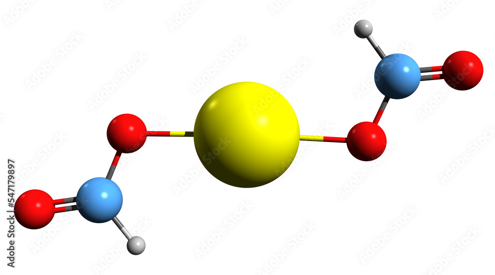 3D image of Calcium formate skeletal formula - molecular chemical ...