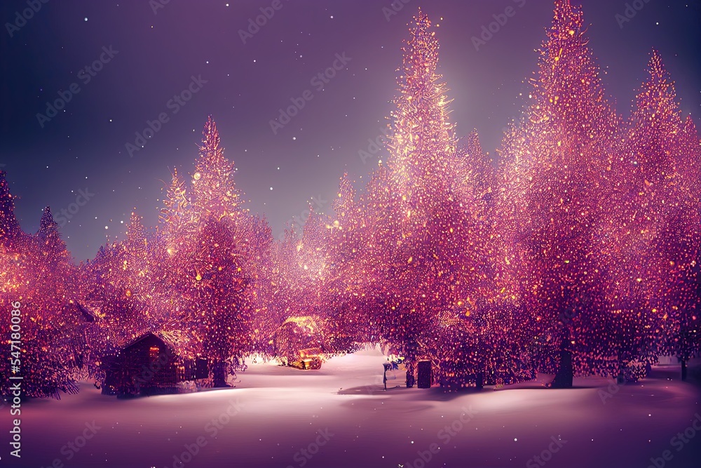 Holy Night, Christmas Night, Winter Wonderland with snow on the ground ...