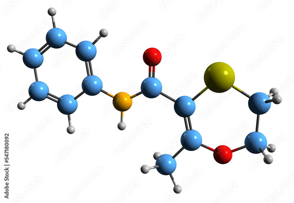 3D image of Carboxin skeletal formula - molecular chemical structure of ...