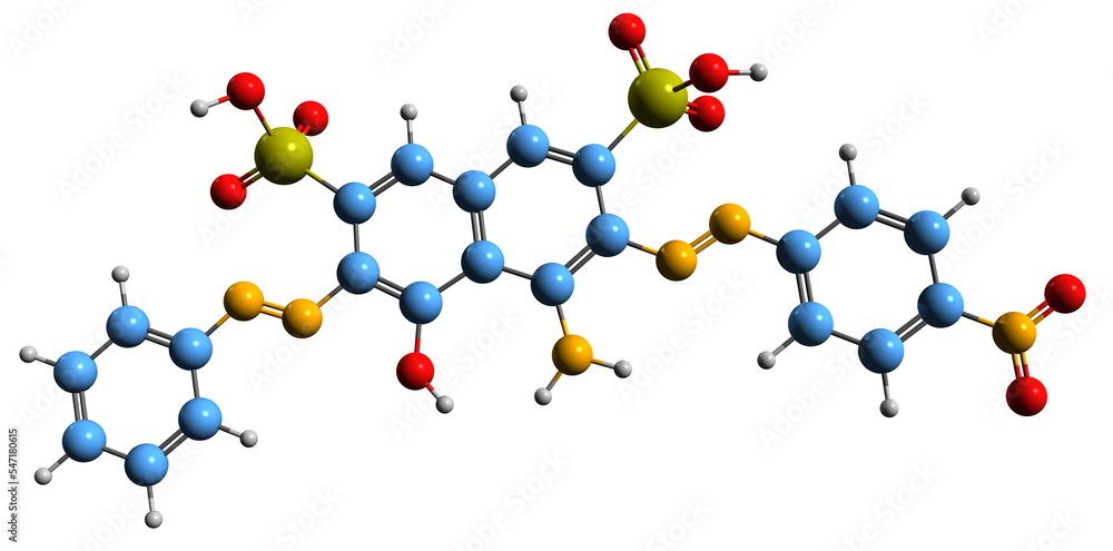 3D image of Amido black 10B skeletal formula - molecular chemical ...