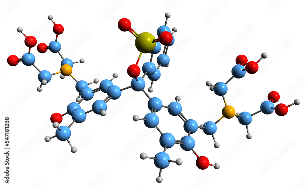 3D image of Xylenol orange skeletal formula - molecular chemical ...