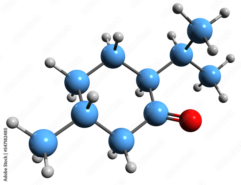 3D image of Menthone skeletal formula - molecular chemical structure of ...