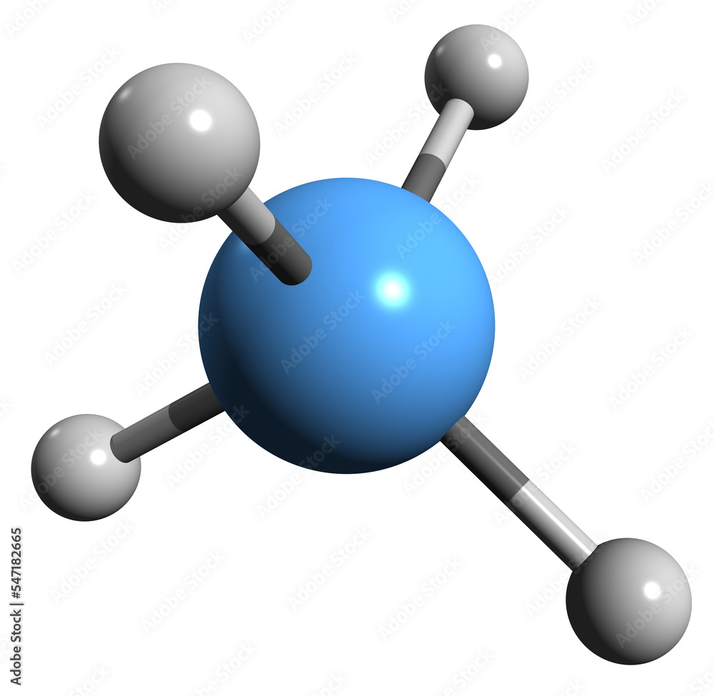 3D image of Methane skeletal formula - molecular chemical structure of ...