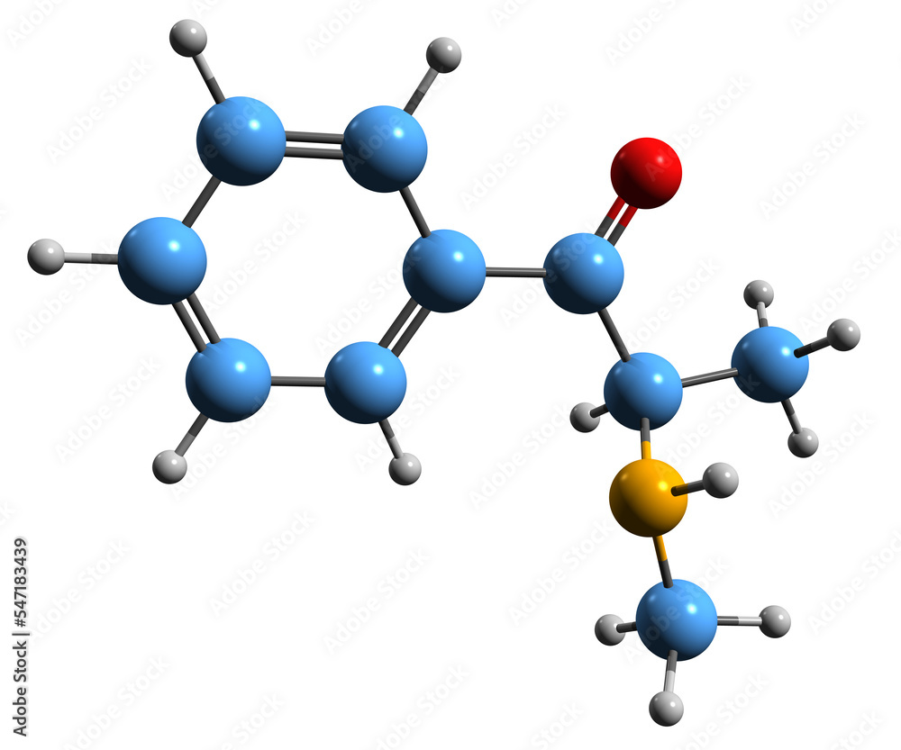 3D image of Methcathinone skeletal formula - molecular chemical ...