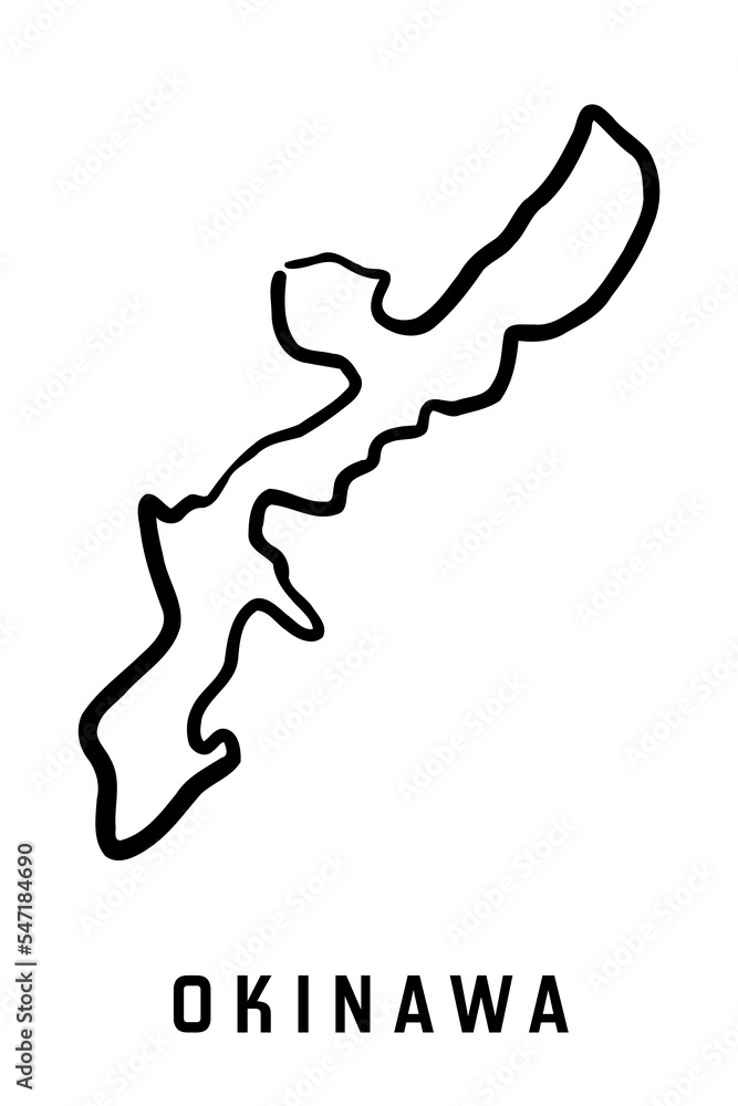 Okinawa island simple outline vector map Stock Vector | Adobe Stock