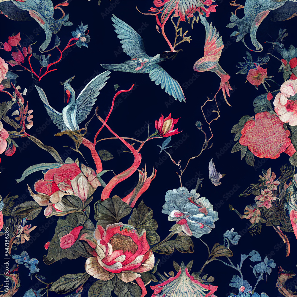 Beautiful chinoiserie pattern. Stock Illustration | Adobe Stock