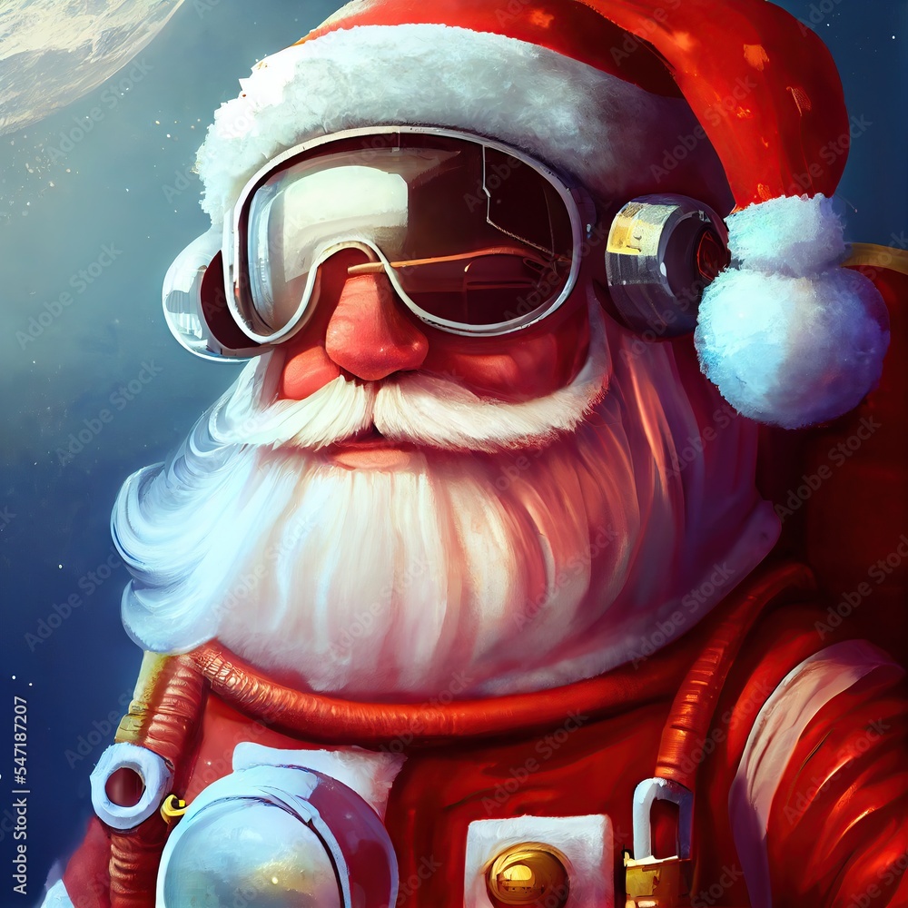 Santa Claus and His Christmas Space Christmas Space Santa Merry ...